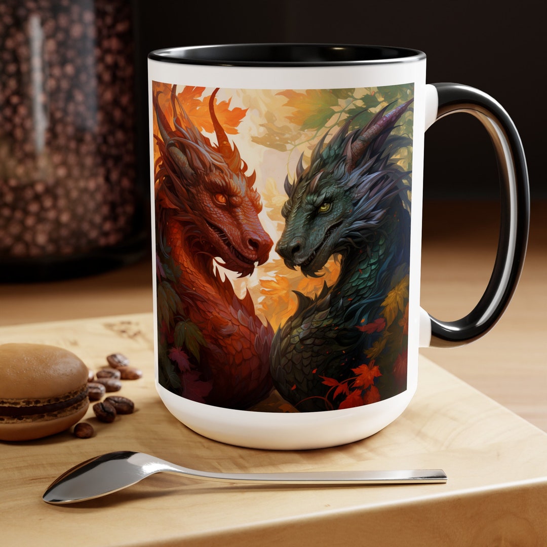 Fierce Dragons, Multiple Dragons, Dragon Mug, Gift for Her, Gift for ...