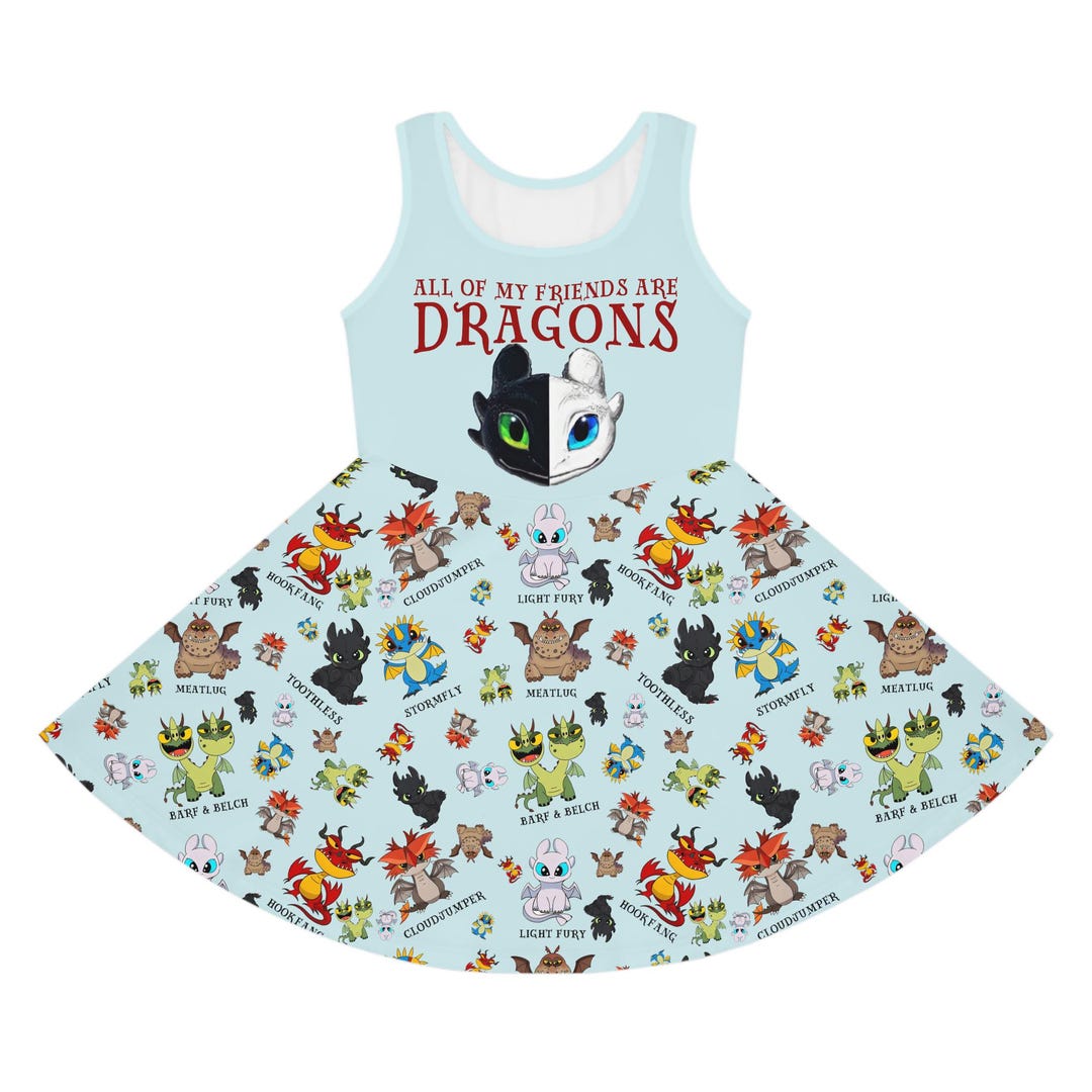 Toothless, Light Fury, Dress, Universal, Girls Dress, Toothless Dress ...