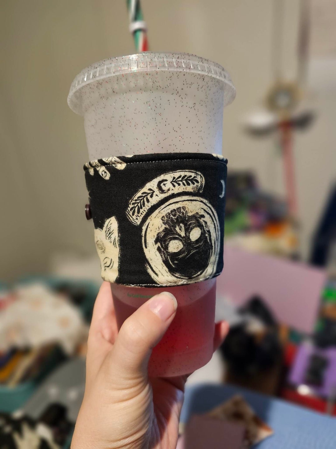 Re-useable Coffee Cozy Handmade | Iced or Hot Drink Cozy - Etsy