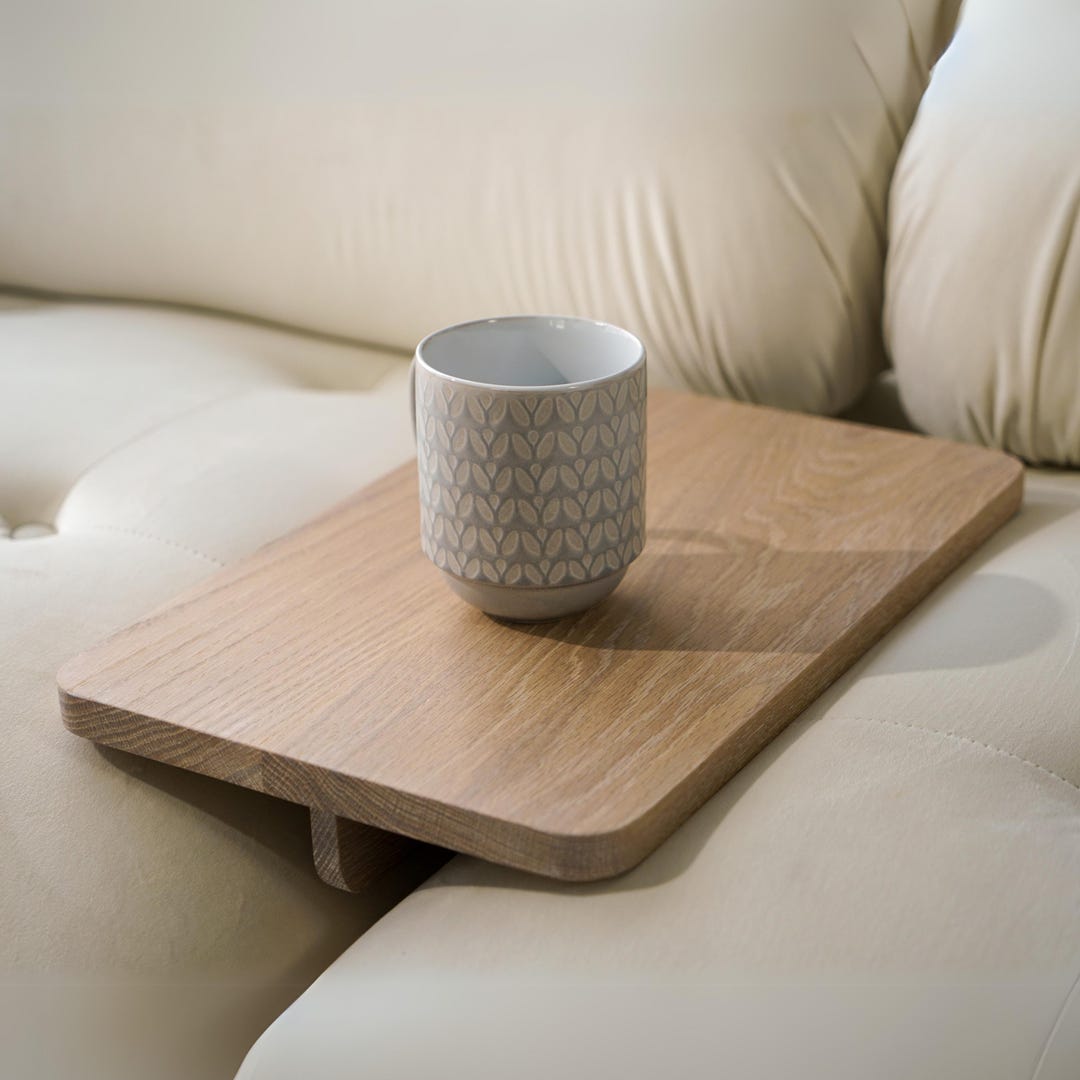 Wooden Side Table Sofa Tray Storage Solution Apartment Decor Living ...