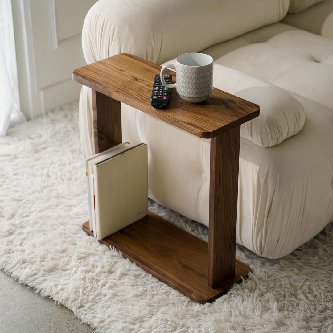 Sofa Side Table End Piece Living Room Accent Furniture Walnut Wood ...