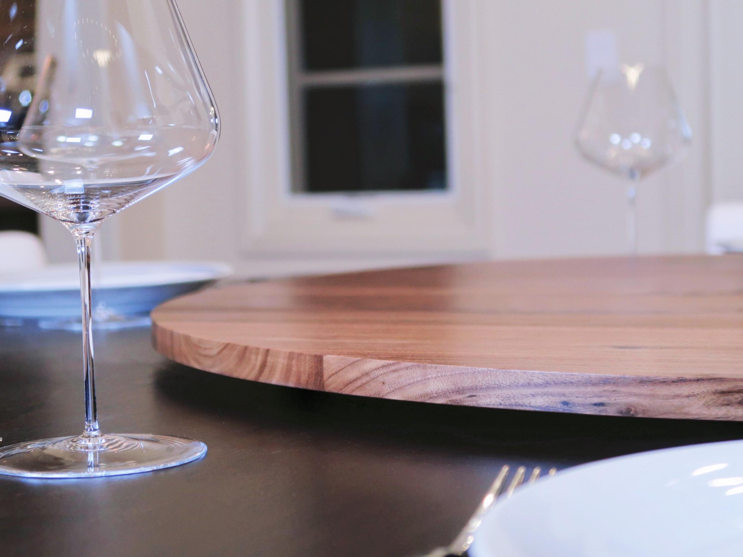 Rustic Lazy Susan Kitchen Turntable Dining Table Food Server Maple Wood ...