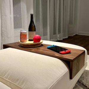 Walnut Over Ottoman Table Top Tray Coffee Table Ottoman Overlay Sofa ...