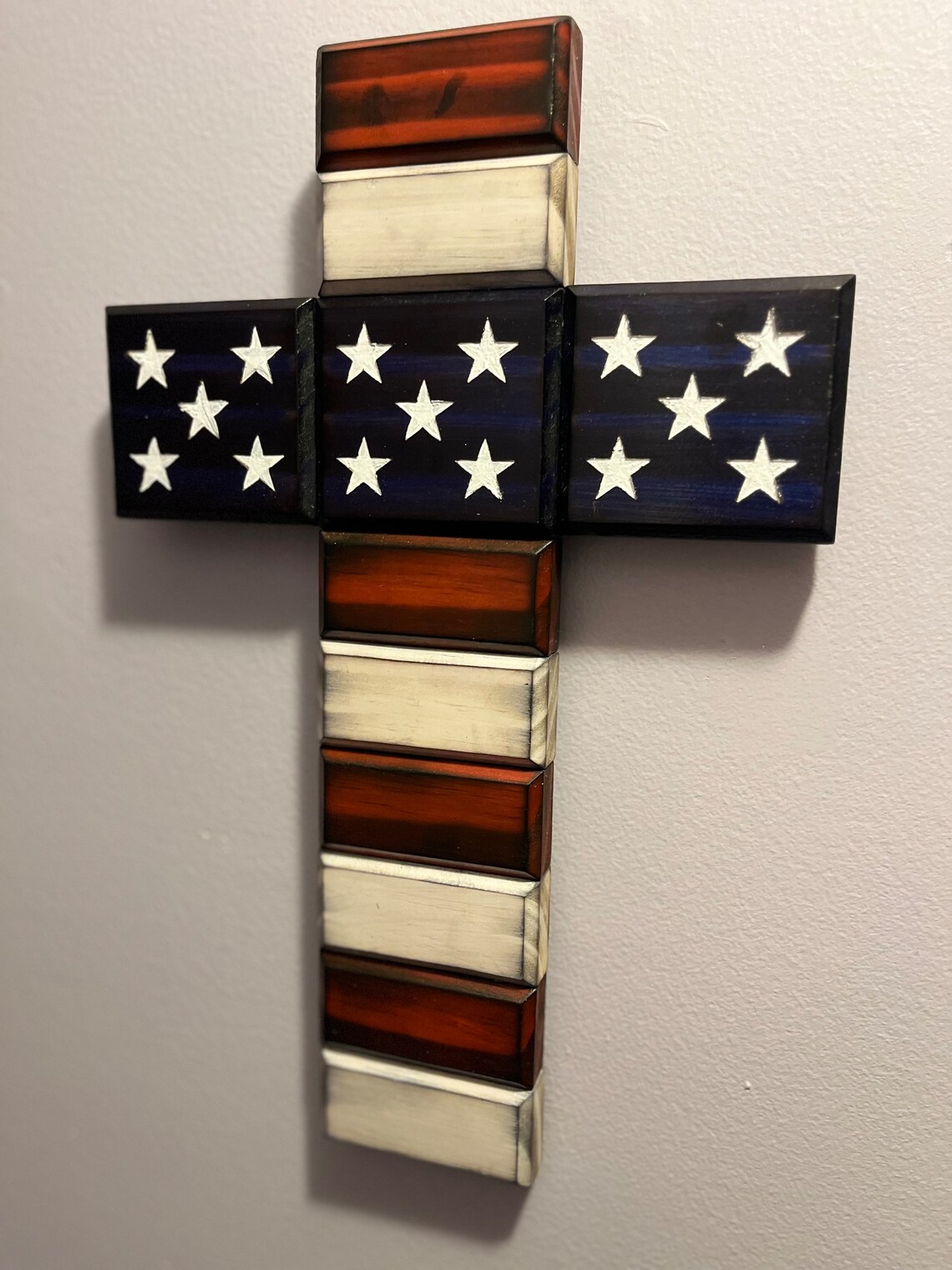 American Flag Styled Cross (horizontal Union) - Etsy