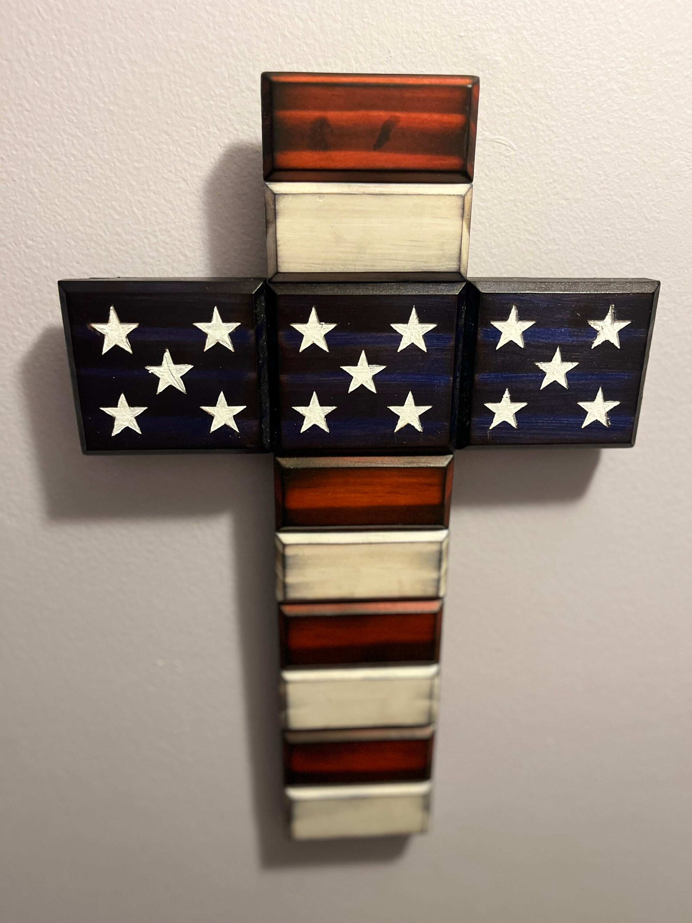 American Flag Styled Cross (horizontal Union) - Etsy