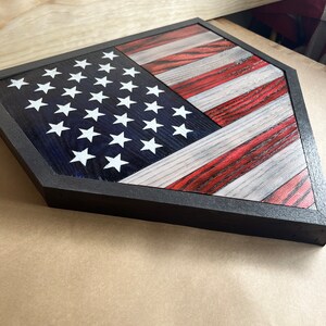 USA Flag Framed Home Plate - Etsy