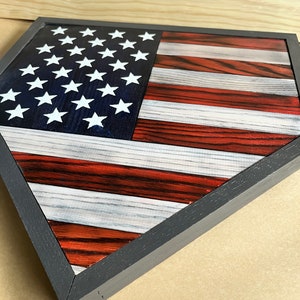 USA Flag Framed Home Plate - Etsy