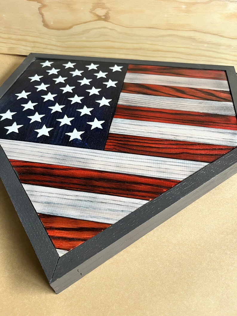 USA Flag Framed Home Plate - Etsy