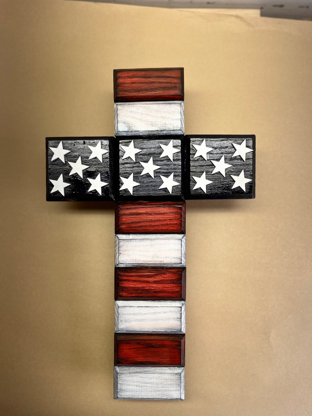 American Flag Styled Cross horizontal Union - Etsy