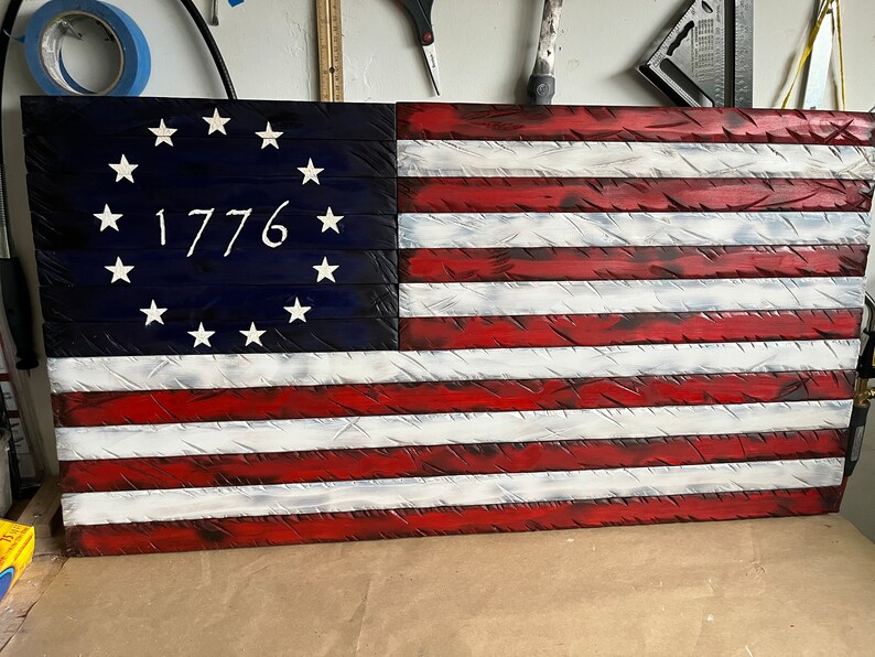 Charred Style betsy Ross Flag large - Etsy