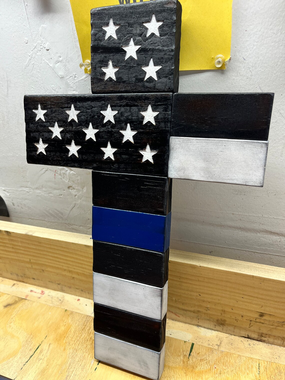 First Responder Themed American Cross (carved Stars) - Etsy