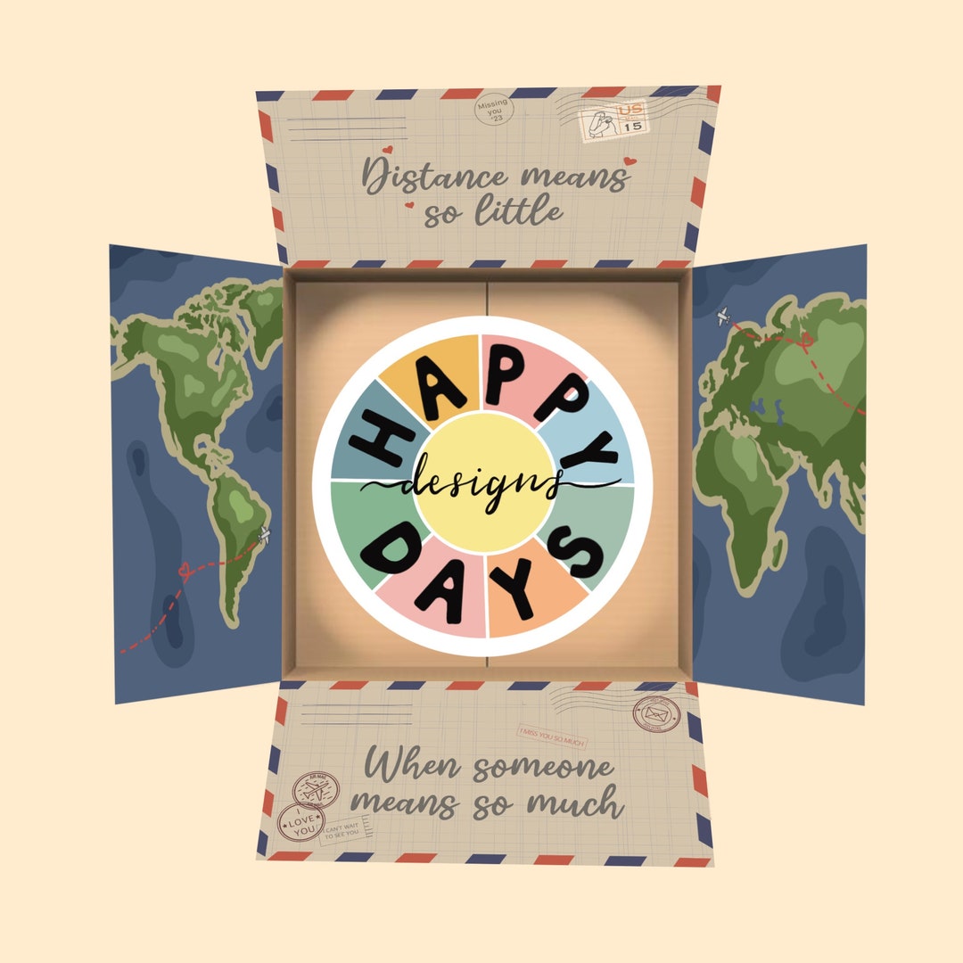 Long Distance Care Package Sticker Kit/care Package Flaps/gift Box ...