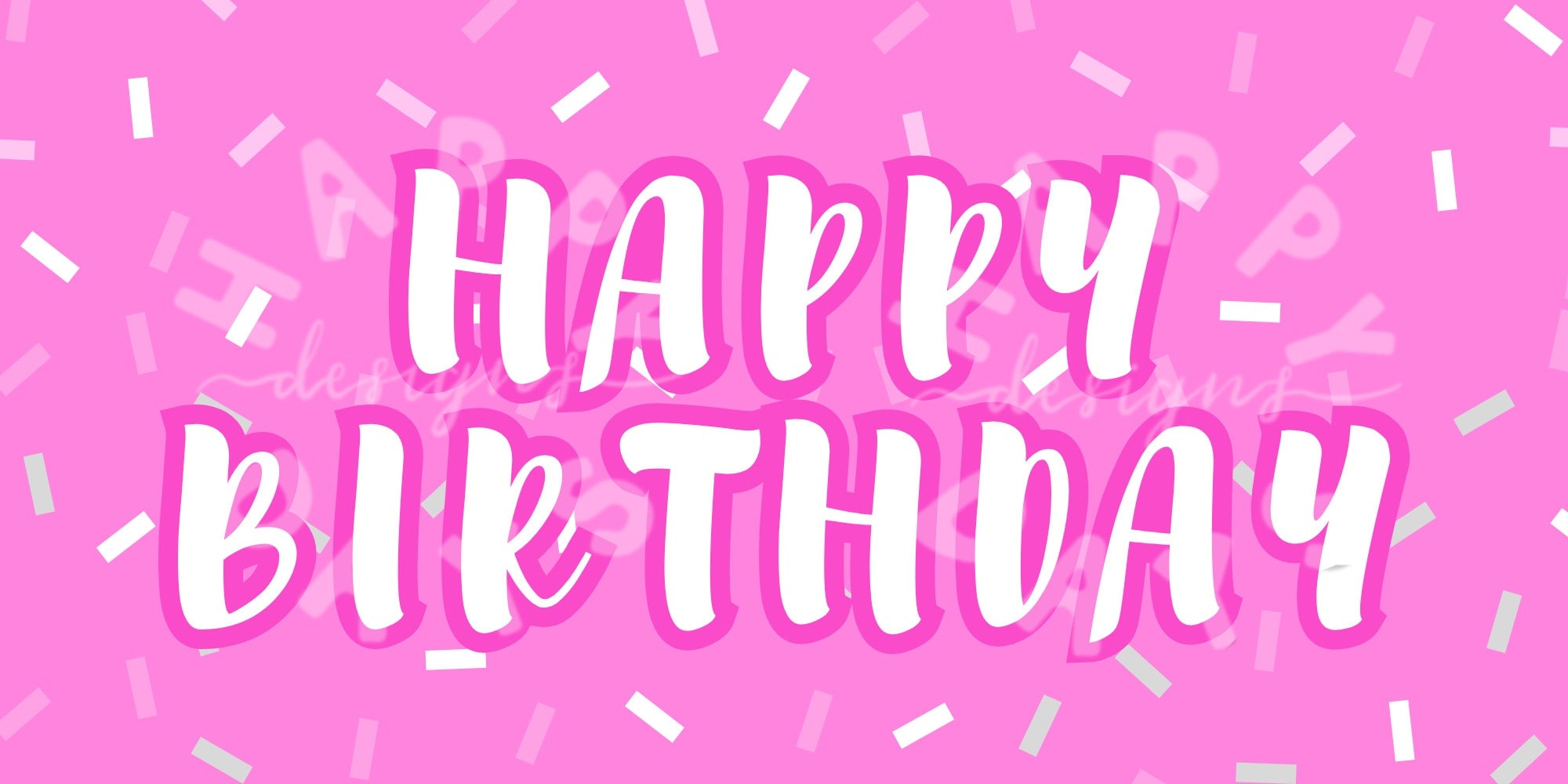 Pink Happy Birthday Care Package Labels/care Package Flaps/gift Box ...