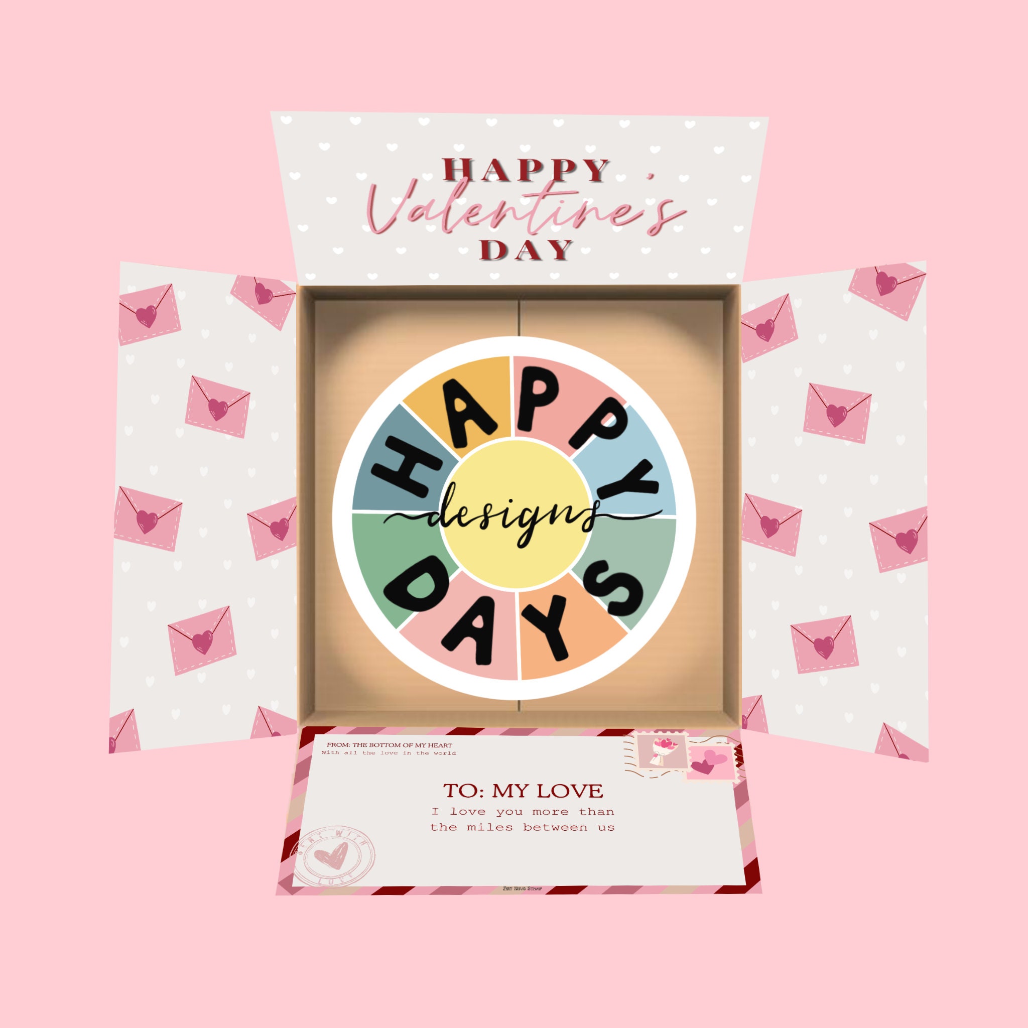 Cute Valentines Day Care Package Label Sticker/ USPS Large Flat Rate ...