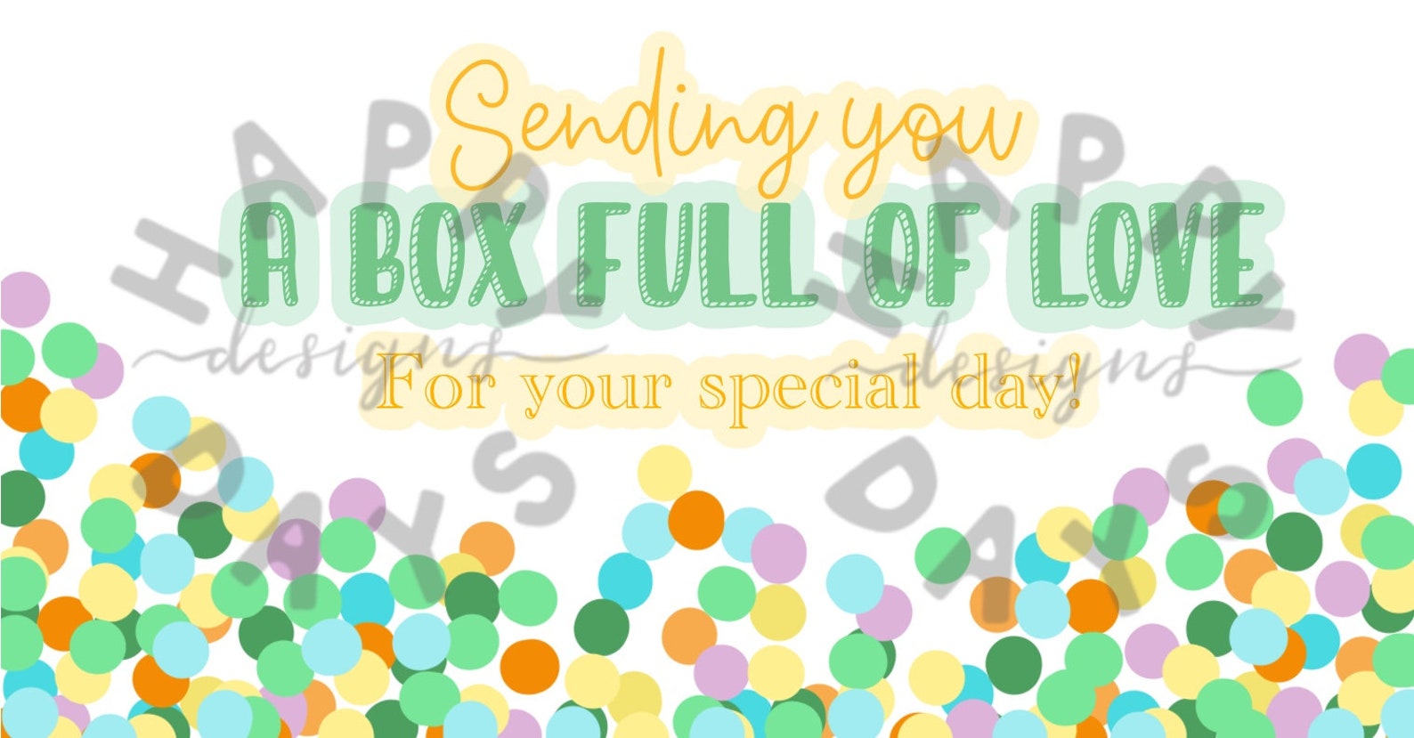 Digital Care Package Labels – Happy Birthday Gift, Printable Box Flaps ...
