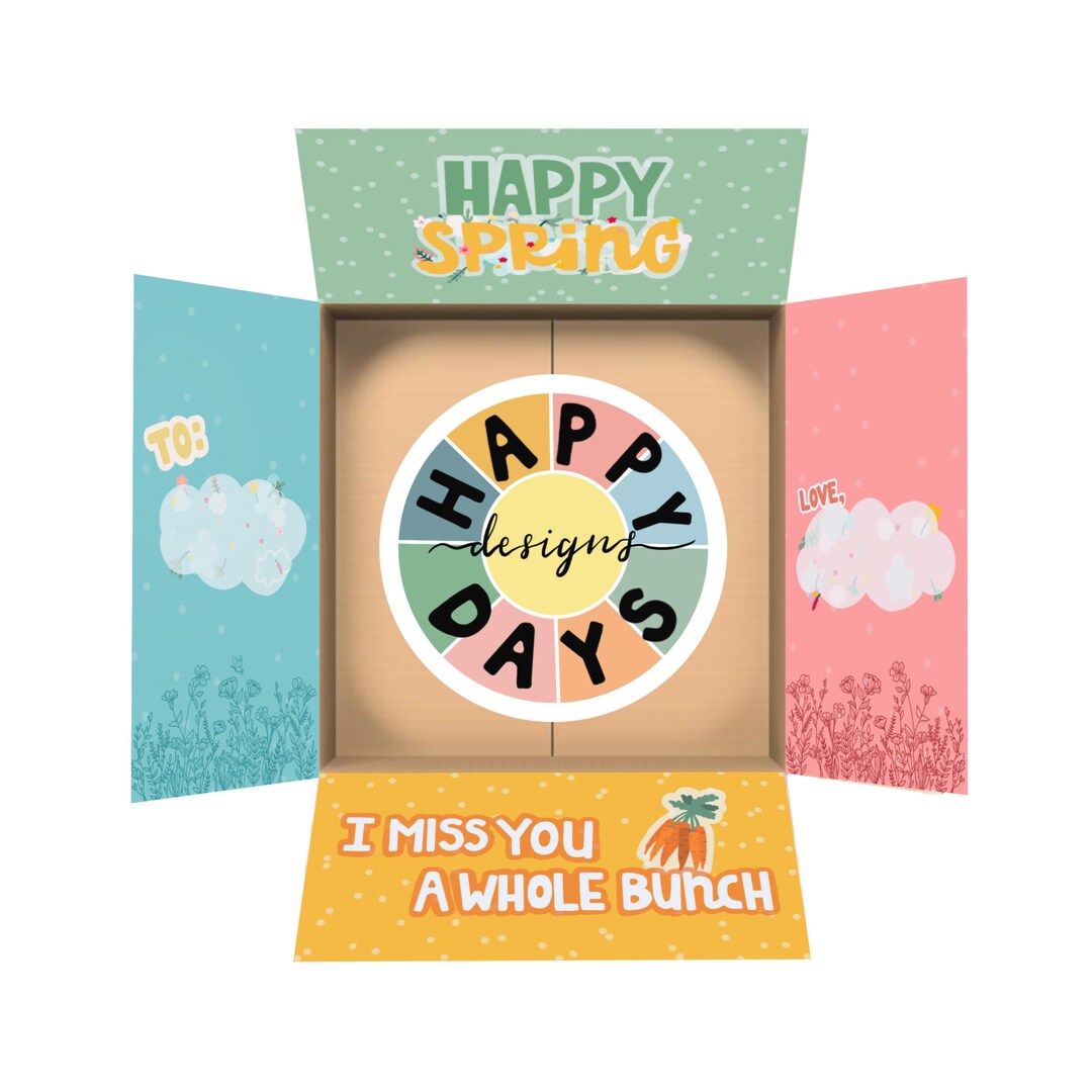 Digital Care Package Labels – Cute Spring Theme, Printable Box Flaps ...