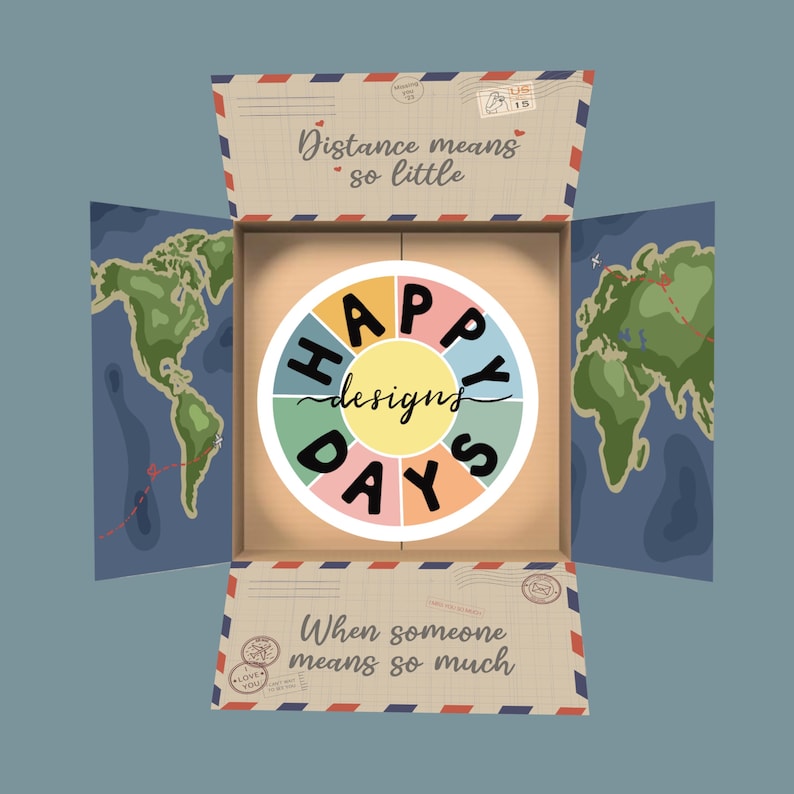 Long Distance Care Package Labels/care Package Flaps/gift Box Decor ...