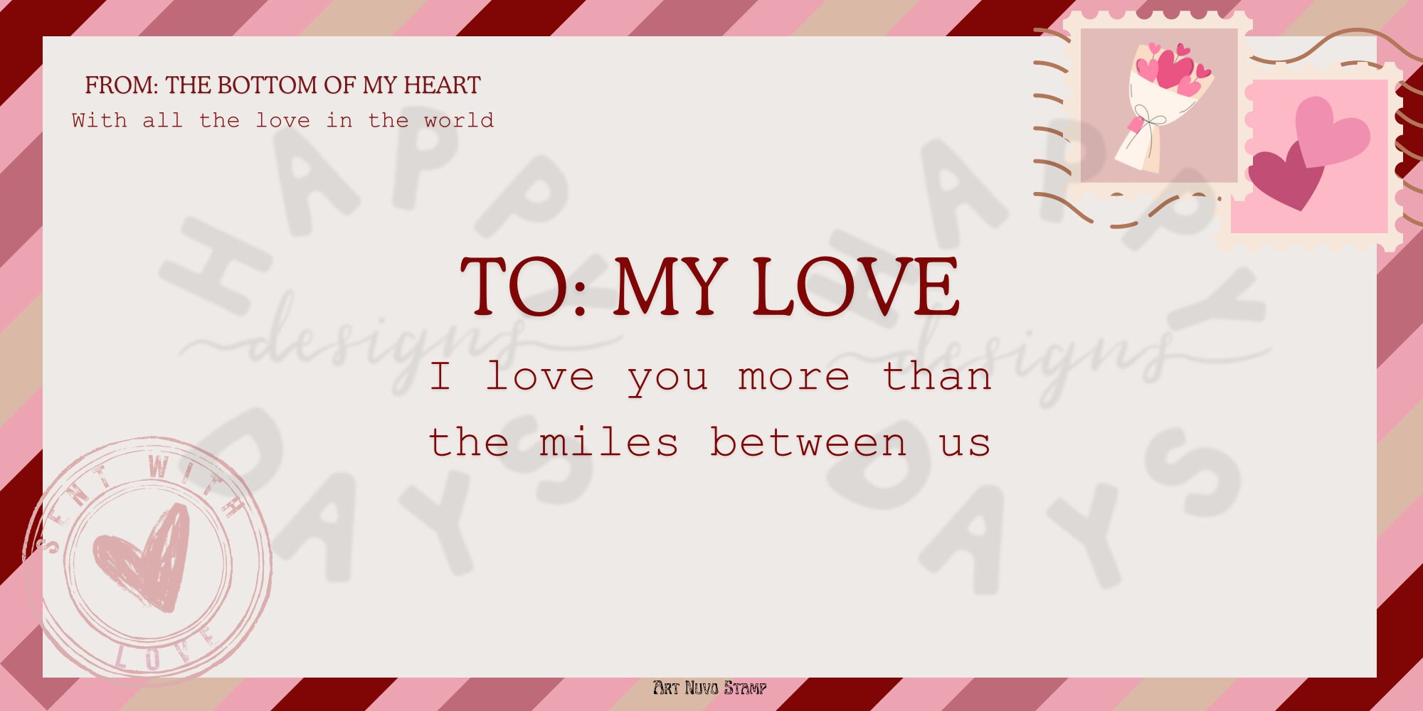 Digital Care Package Labels – Cute Valentine’s Day Gift, Printable Box ...