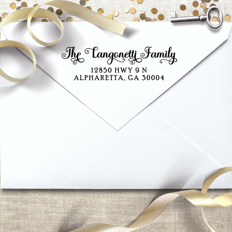 Return Address Stamp, Self Inking Address Stamp, Calligraphy Address ...