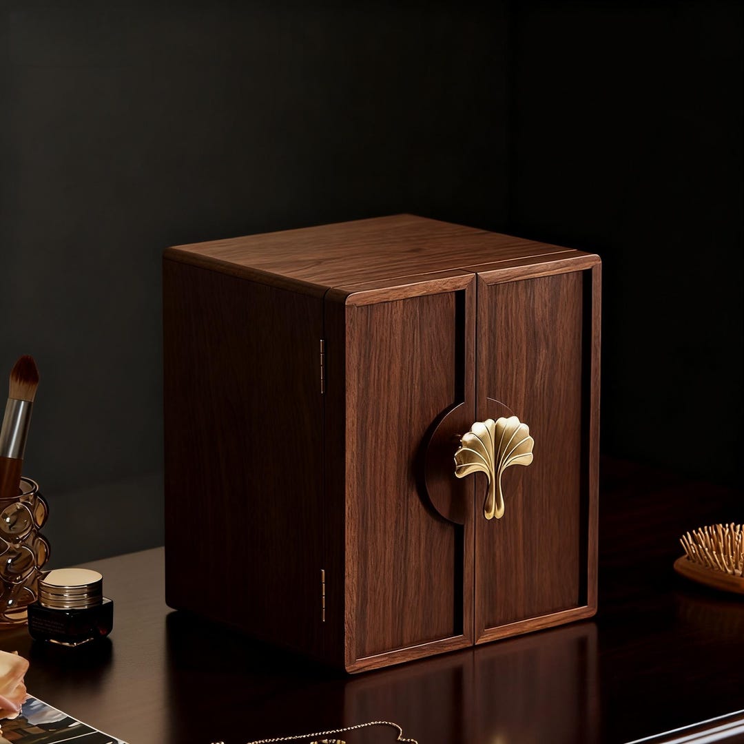 Solid Wood Jewelry Box, Large Capacity Wooden Jewelry Box, New Year ...