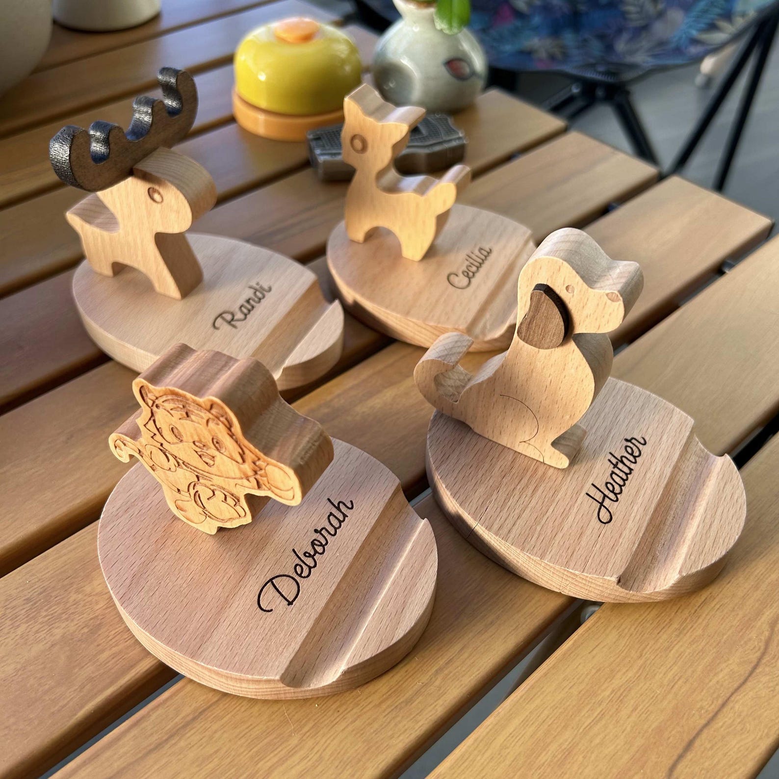 Personalized Wood Cell Phone Tablet Stand, Custom Engraved Animal Cell ...