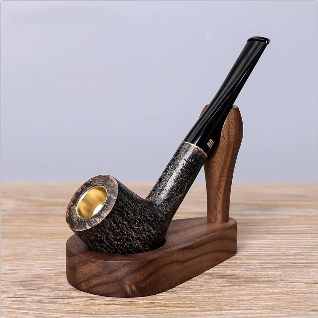 Personalized Single Pipe Stand Rack - Wooden Holder for 1 Smoking Bowl ...