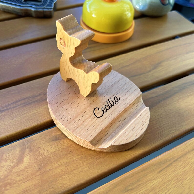 Personalized Wood Cell Phone Tablet Stand, Custom Engraved Animal Cell ...