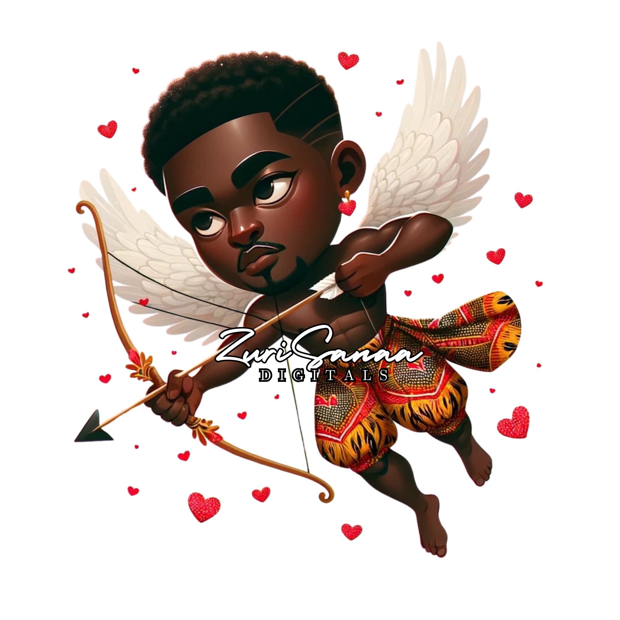 Valentine's Day Cupid Black Man PNG Bundle - 10 Files for Commercial ...
