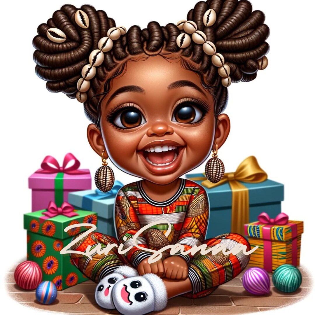 Ankara Christmas Morning: African American Kids Excited for Gifts ...