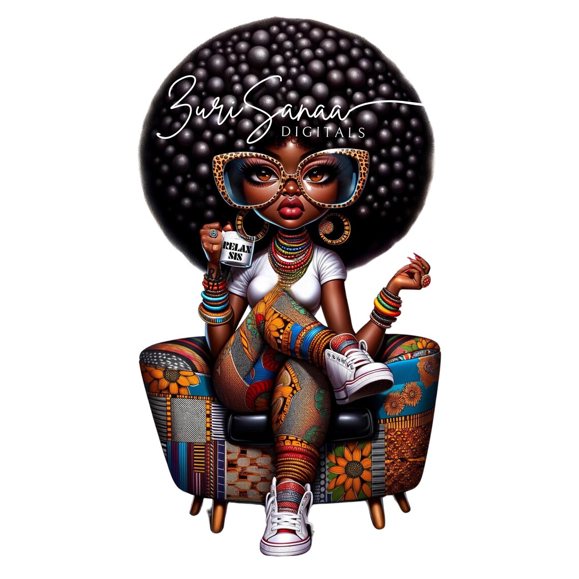 Relax Sis Exclusive Digital Image Of A Confident Artistic Black Woman