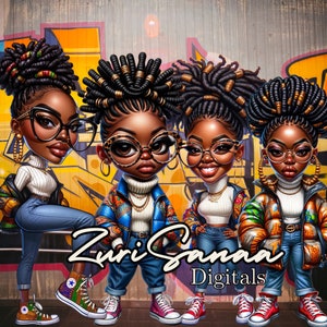Vibrant Ankara Attire Caricature - Digital PNG Collection|high ...