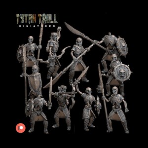 10PC Crypt Skeletons, Dnd, Dungeons and Dragons, Miniature Army for ...