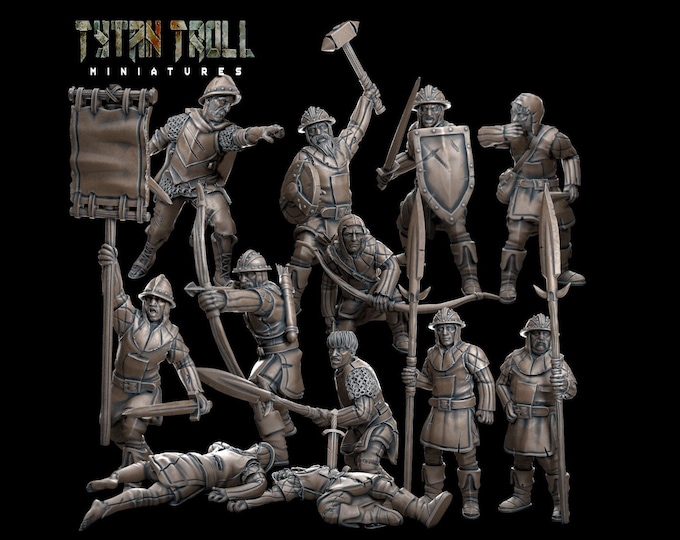 13PC City Guards, Dnd Miniature Guards for Table Top Games, Wargames ...