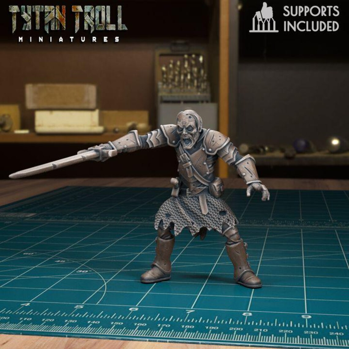 10PC Undead Warrior Bundle 28mm/32mm TTRPG Dnd Scatter Terrain Dungeons ...