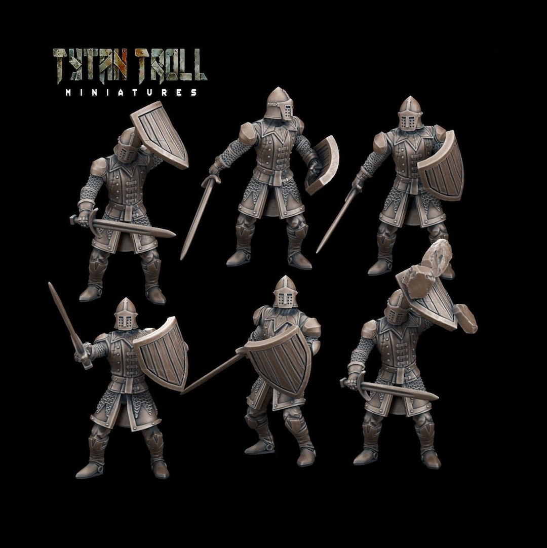 6PC Castle Soldiers Bundle Dnd, Dungeon and Dragons, Miniature Army for ...