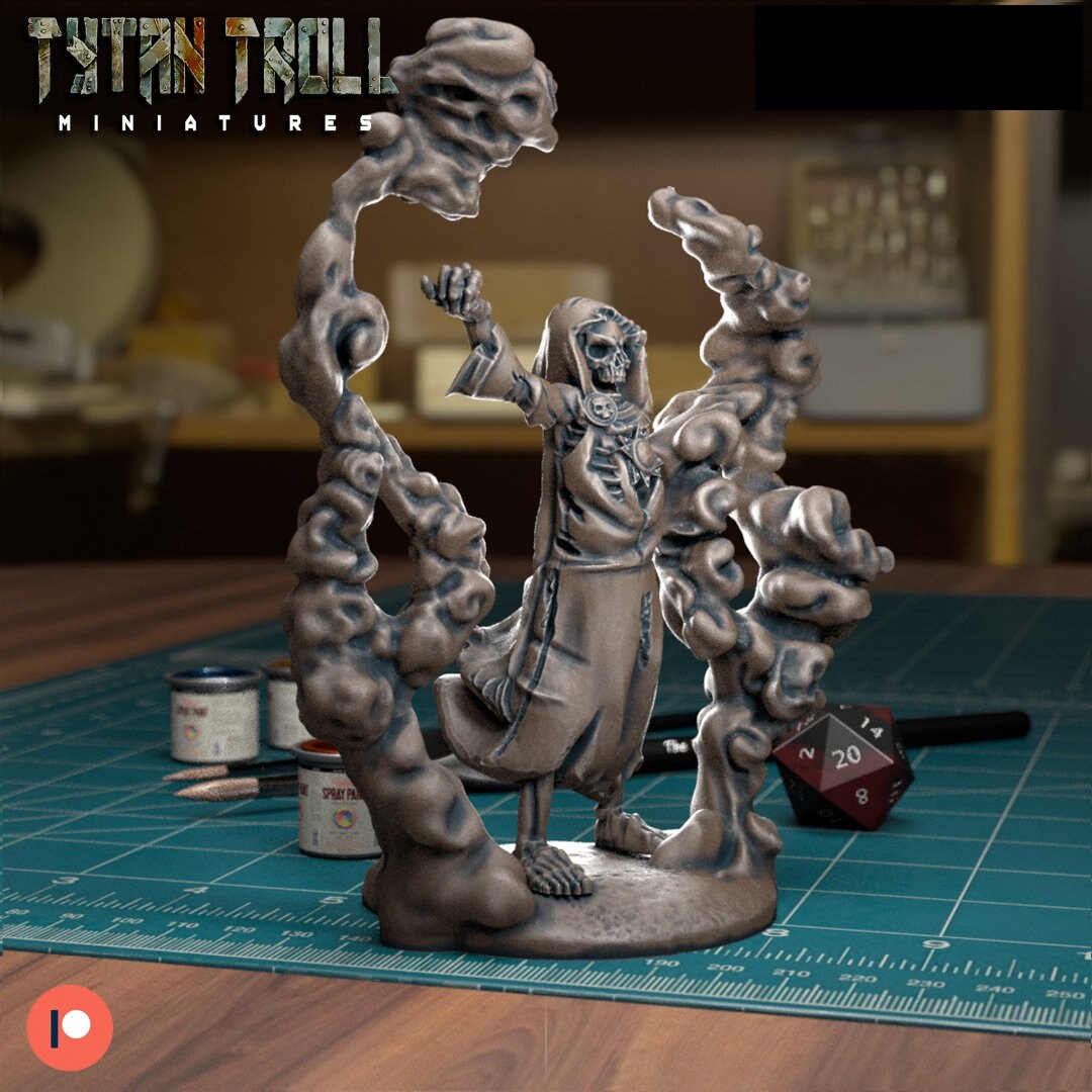 Skeleton Necromancer Dnd Necro Miniature for Table Top Games - Etsy