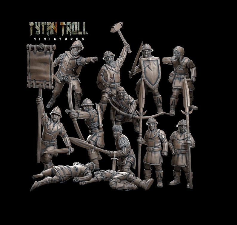 13PC City Guards, Dnd Miniature Guards for Table Top Games, Wargames ...