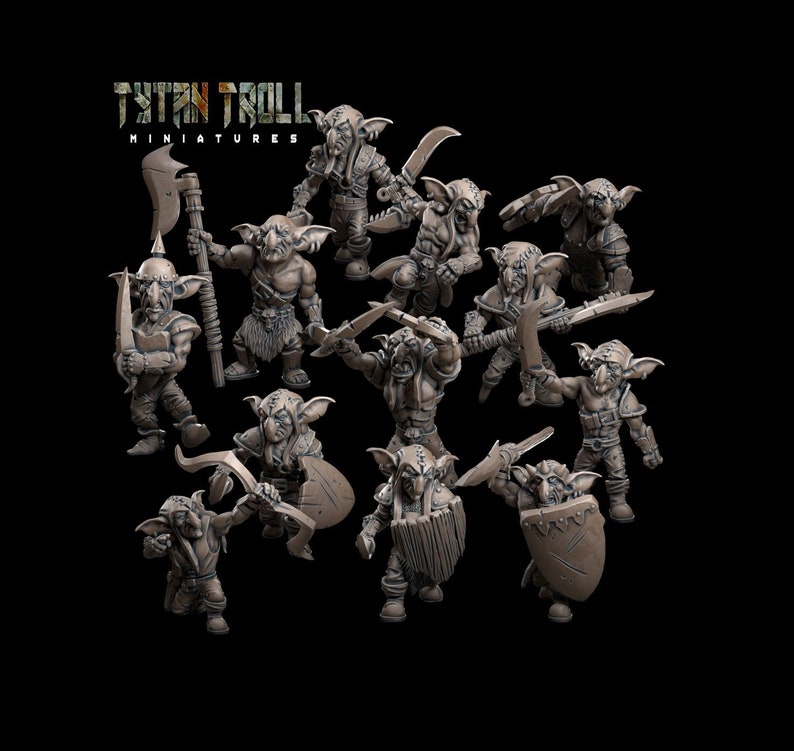 12PC Goblin Raiders Dnd Dungeons and Dragons Miniature Army - Etsy