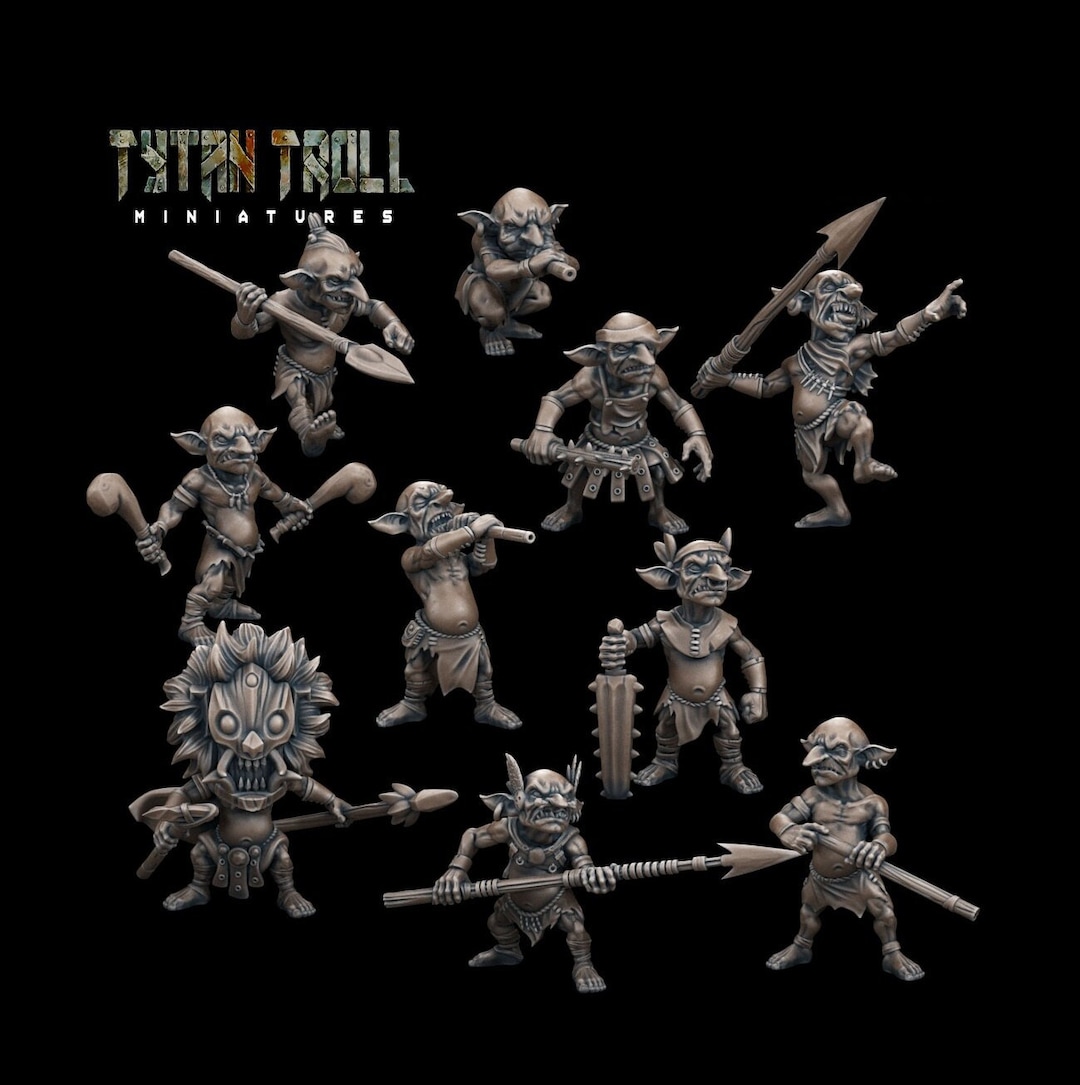 10PC Jungle Goblins, Dnd, Dungeons and Dragons, Miniature Army for ...