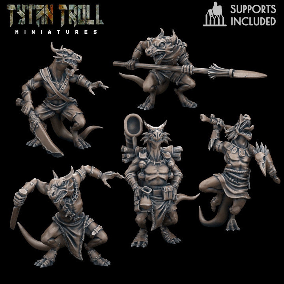 5PC Kobolds Dnd Dungeons and Dragons 28mm/32mm Dnd Monsters TTRPG ...