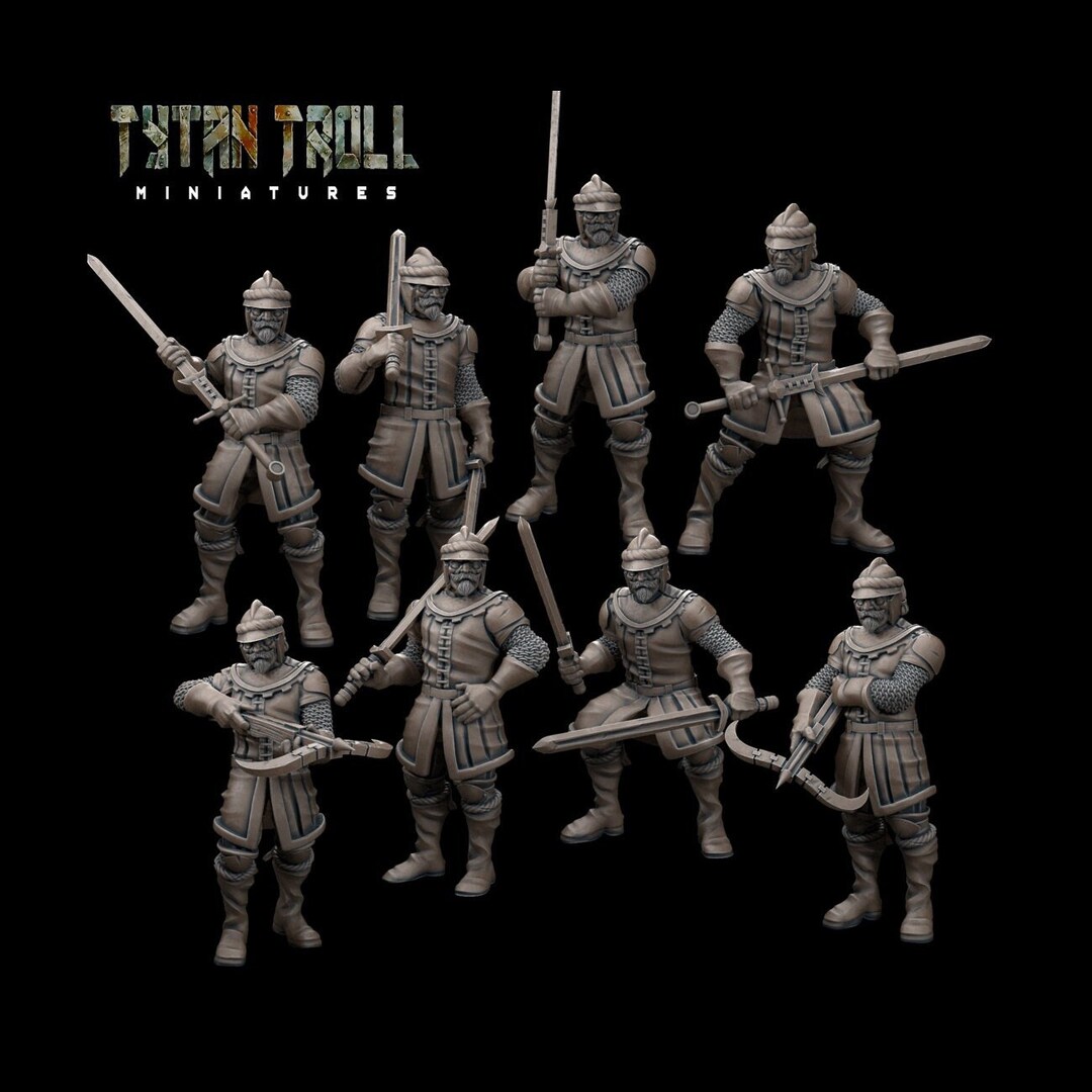 8PC Mercenary Landskencht, Dnd Miniatures for Table Top Games, Wargames ...