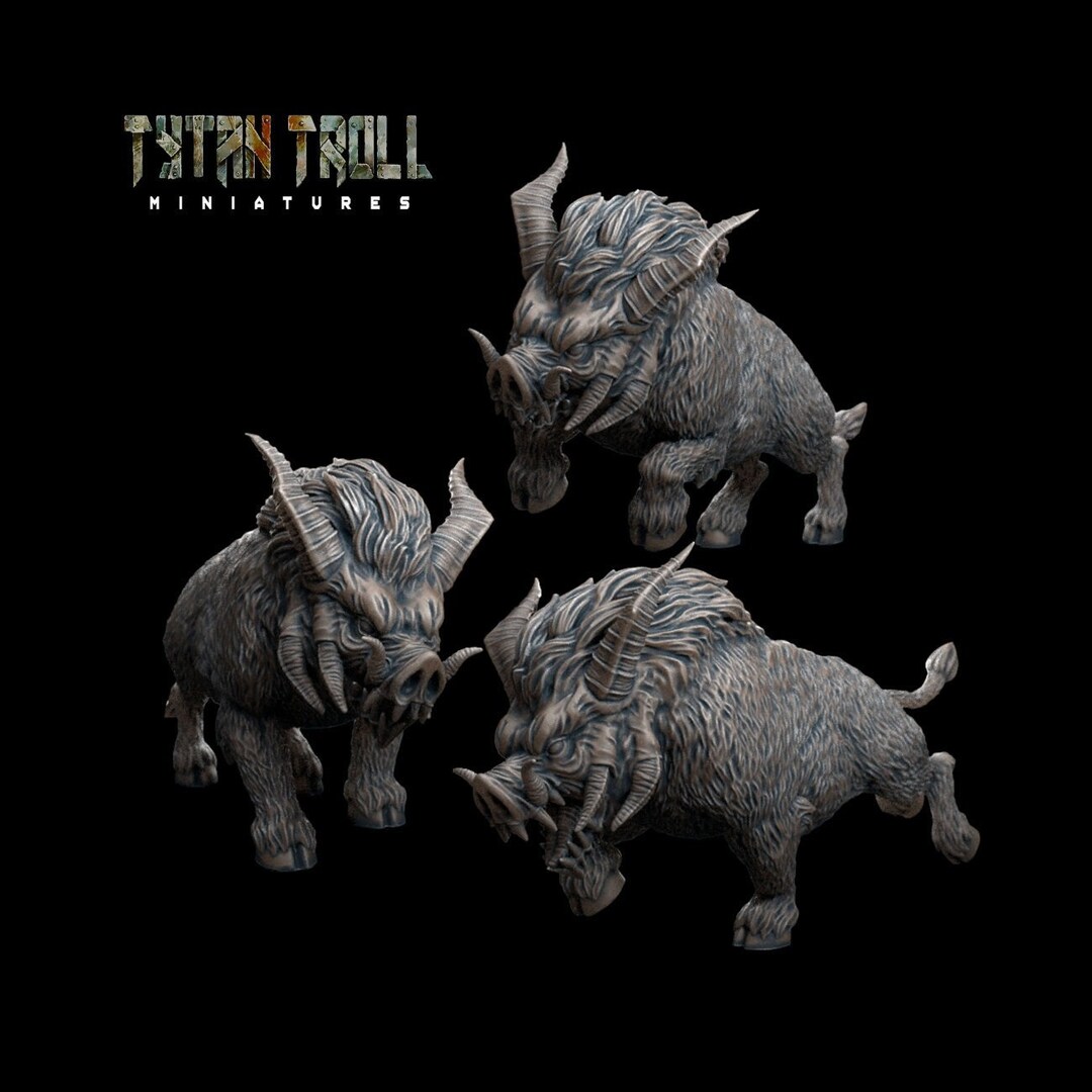 3PC Boar Pack for Table Top Games, Dnd, Pathfinder, Wargames ...