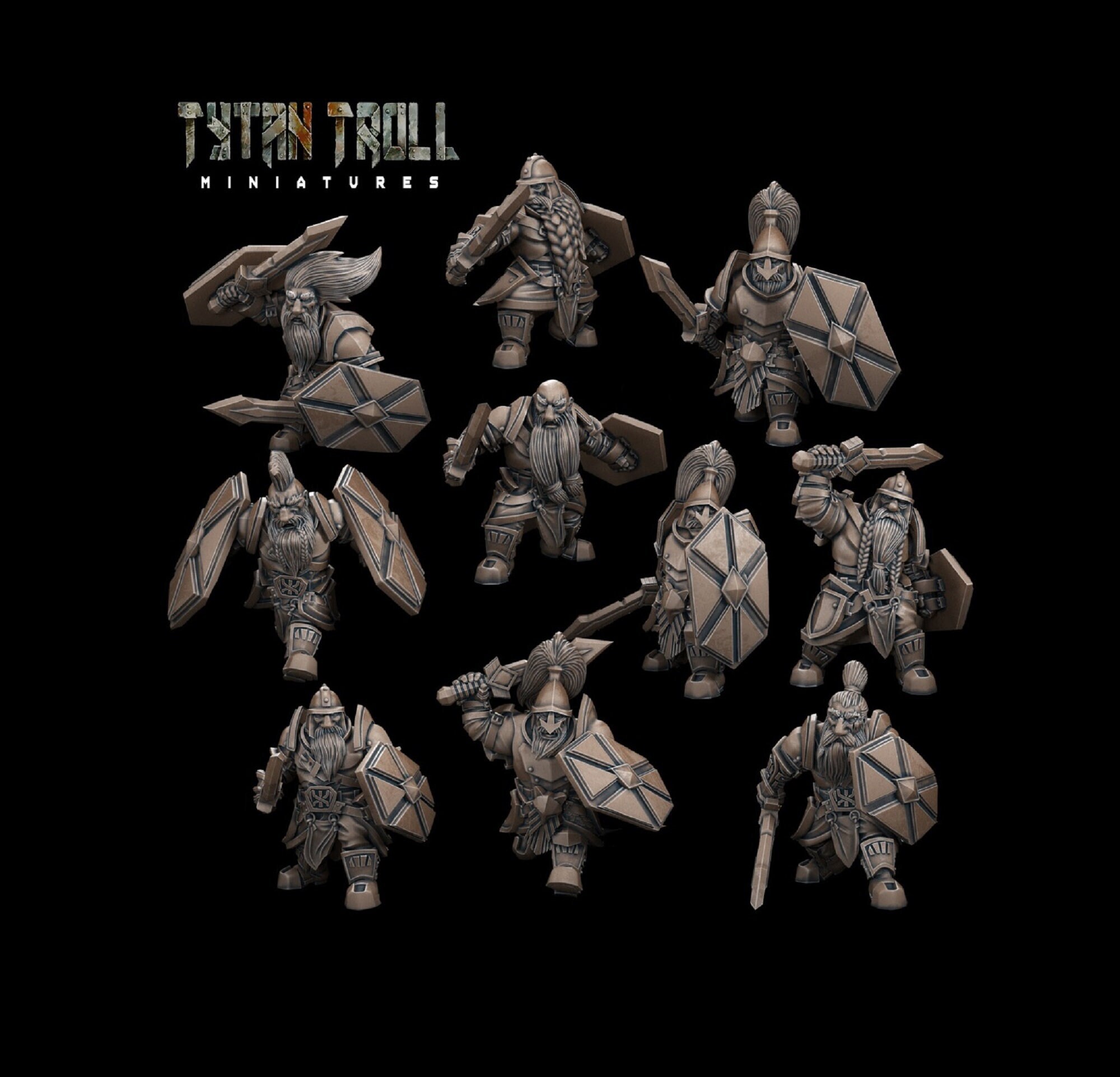 10PC Male Dwarven Guards Dnd Dnd Miniature Guards for Table - Etsy