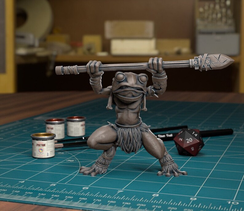9PC Frog Warrior Tribe, Dnd Miniature Gnolls for Table Top Games ...
