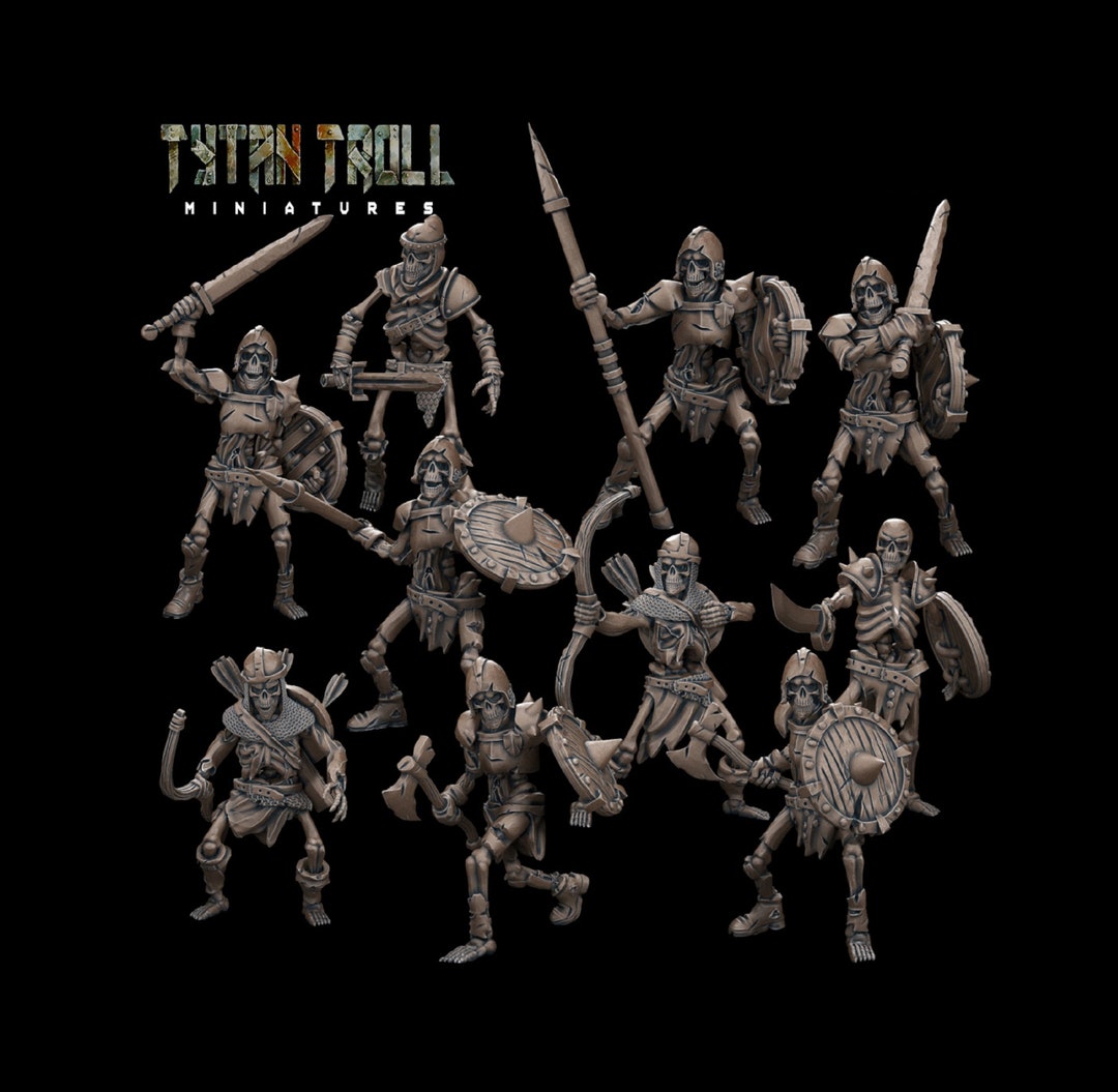 10PC Armored Skeletons, Dnd Miniature Army for Table Top Games ...
