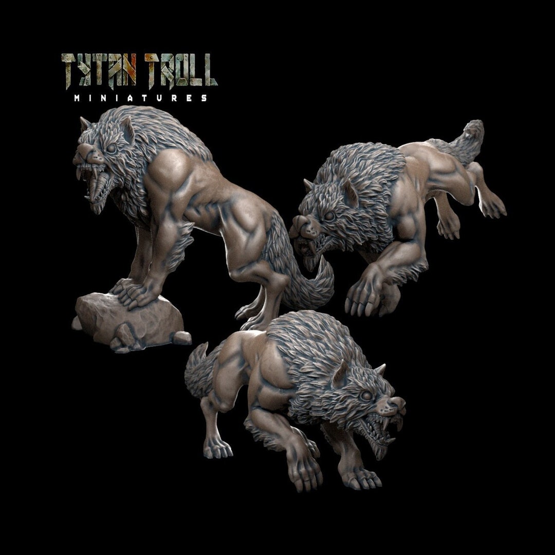 3PC Wolf Pack for Table Top Games, Dnd, Pathfinder, Wargames ...