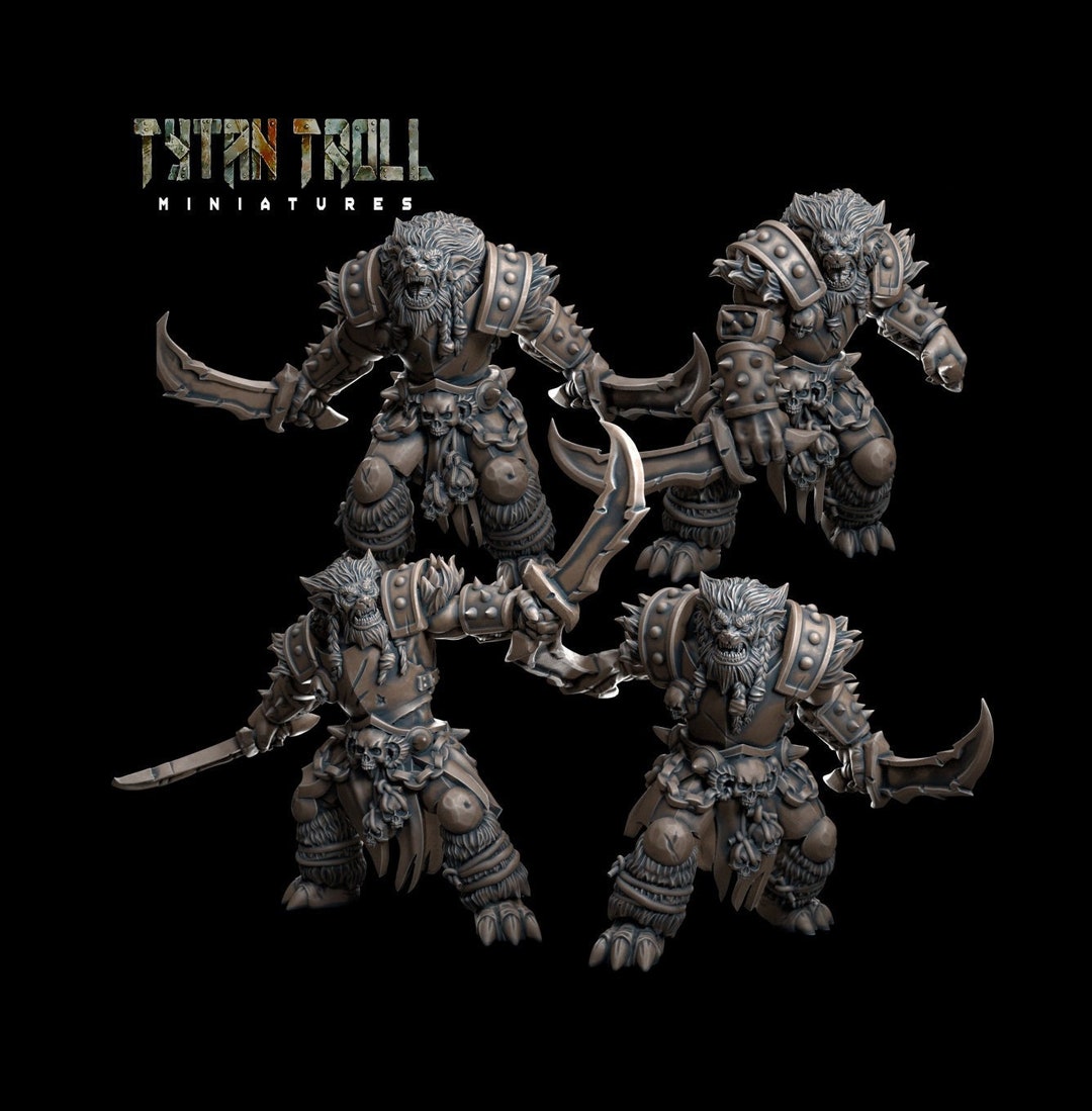 4PC Bugbear Ambush Miniatures for Table Top Games, Dnd, Wargames ...