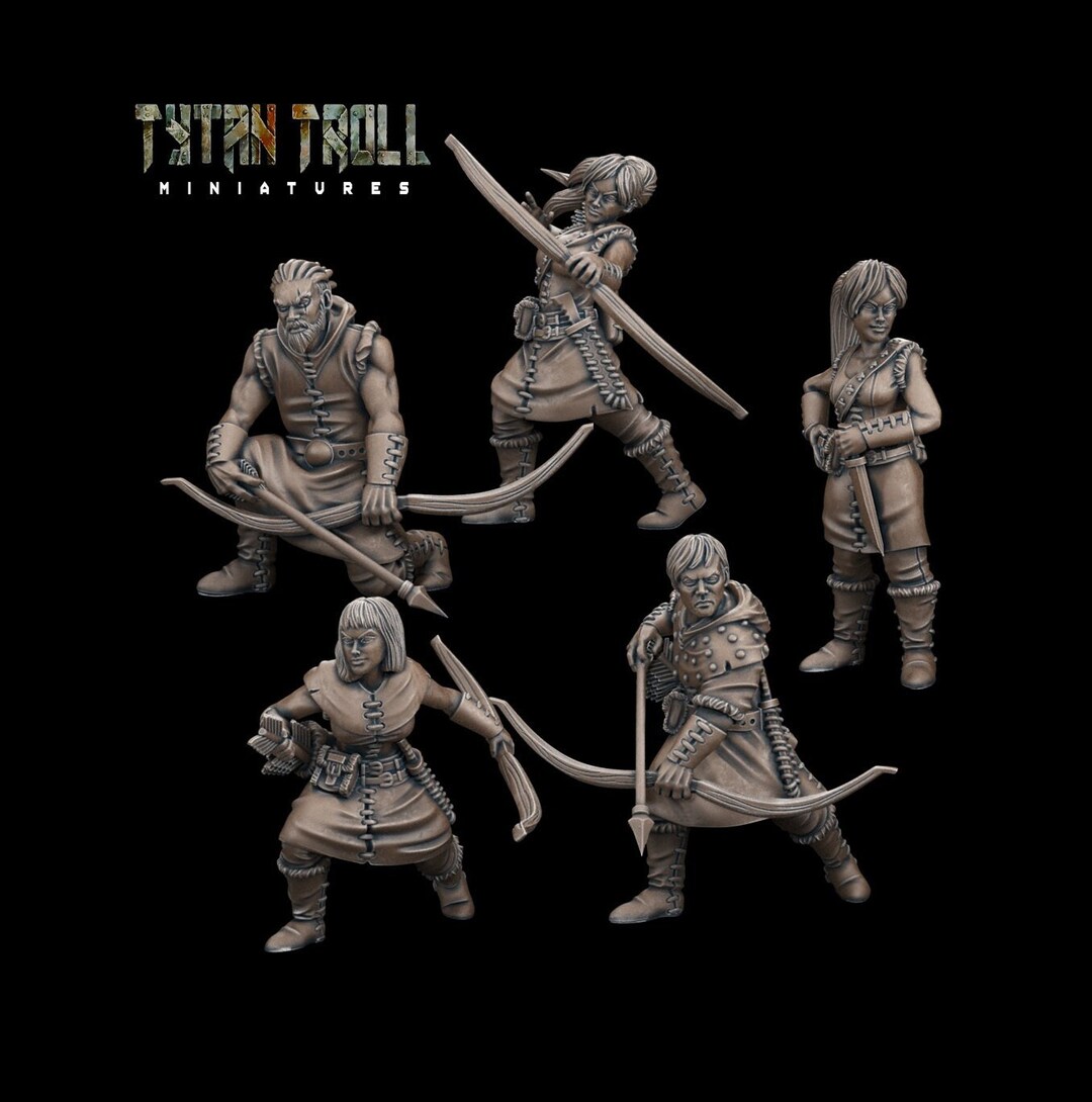 5PC Bandit Archer Miniature Set, Dnd Miniatures for Table Top Games ...