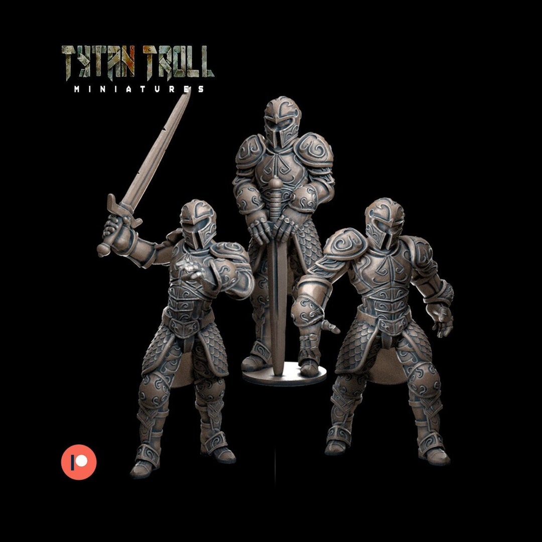 3PC Animated Armor, Dnd Miniatures for Table Top Games, Wargames ...