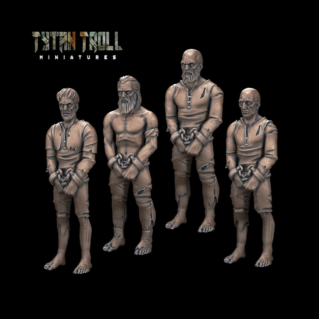 4PC Shackled Prisoners, Dnd, Dungeons and Dragons, Miniature Army for ...